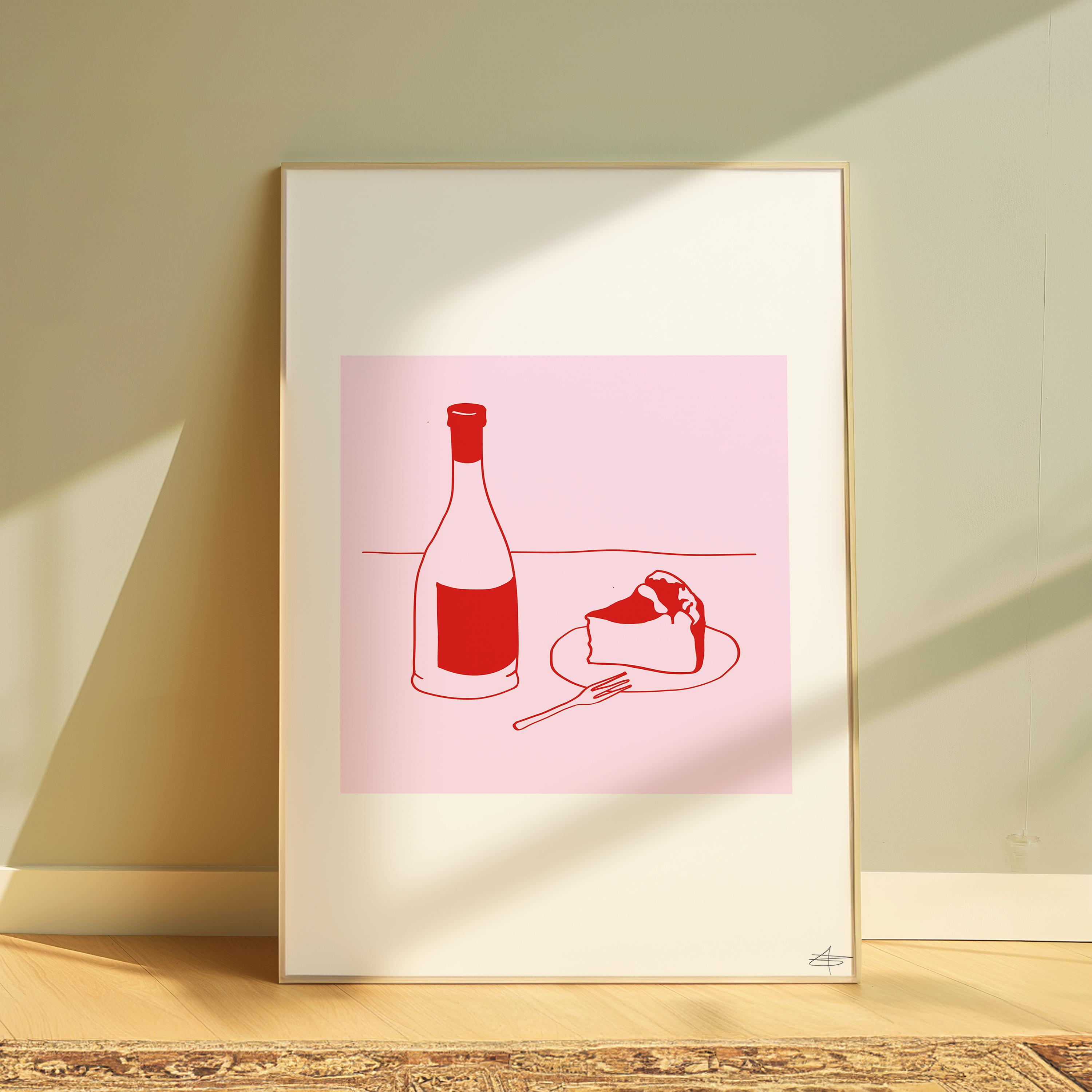 Wine&cheesecake Poster,wine Poster, Cheesecake Poster,food Print ...