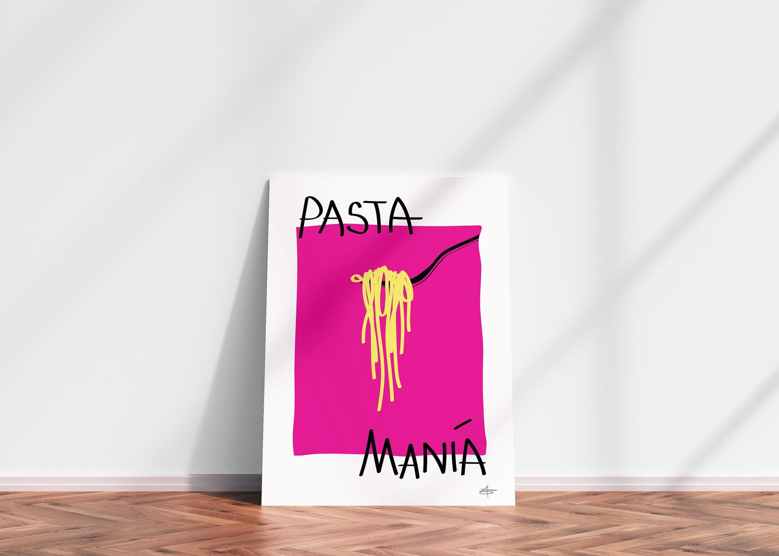Pasta Mania, Pasta Poster, Spaghetti Wall Art, Con, Modern Kitchen ...