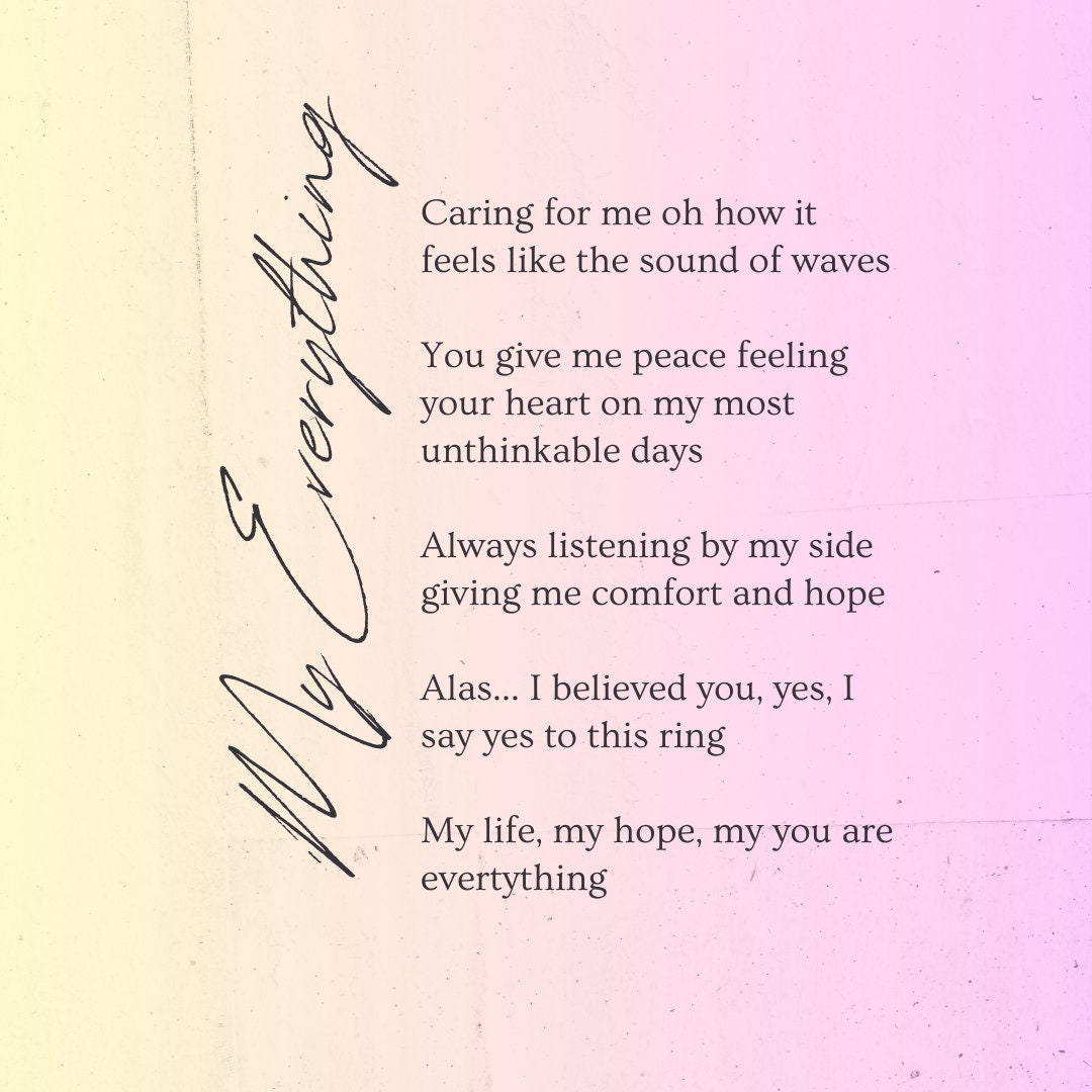 My Everything Poem, Minimalist, Custom Quote Art, Graduation Gift ...