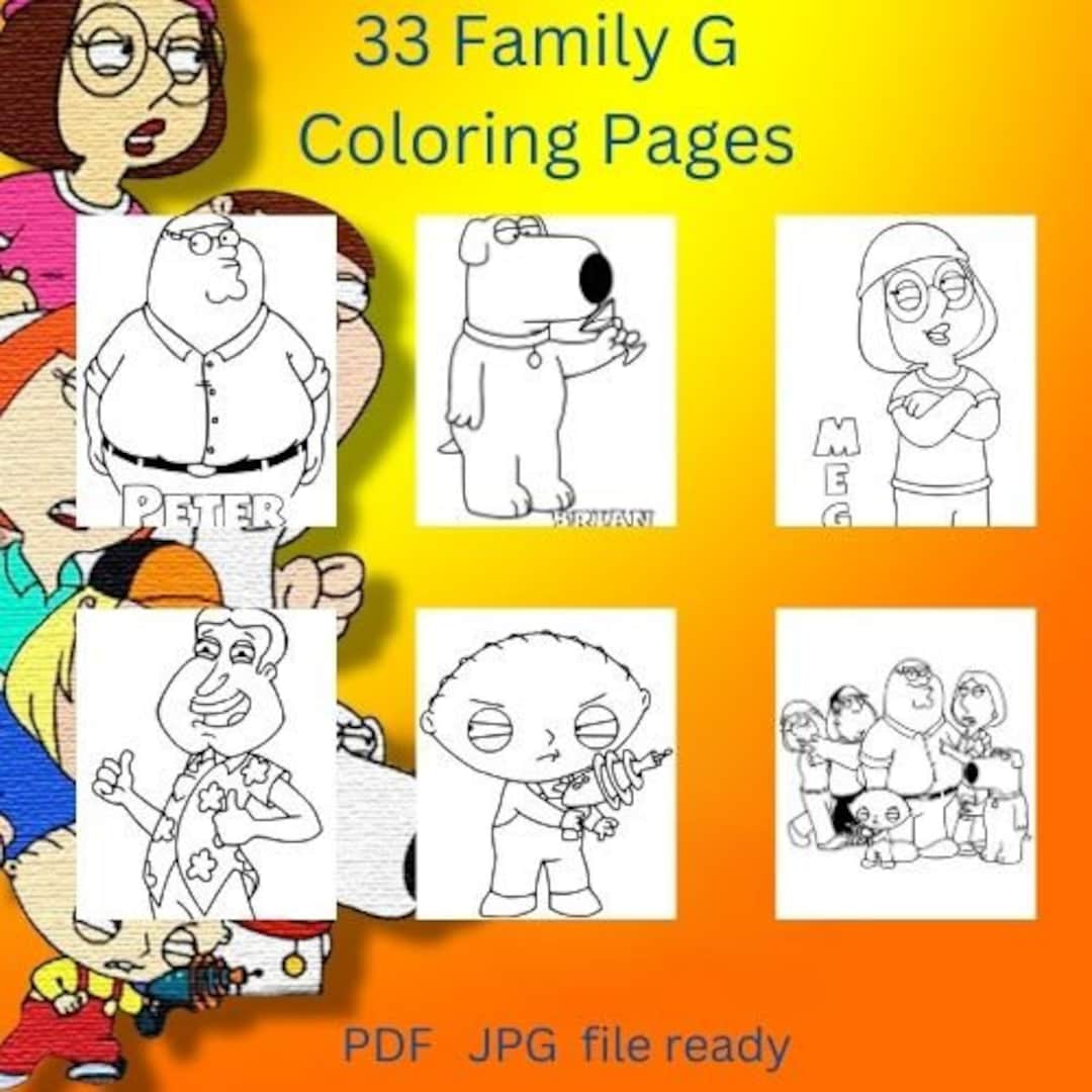 Family G Coloring Pages - Etsy