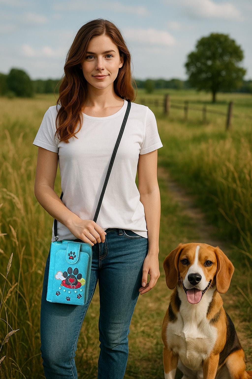 Dog Paw Print Purse Wallet Combo Cellphone Crossbody Bag - Etsy
