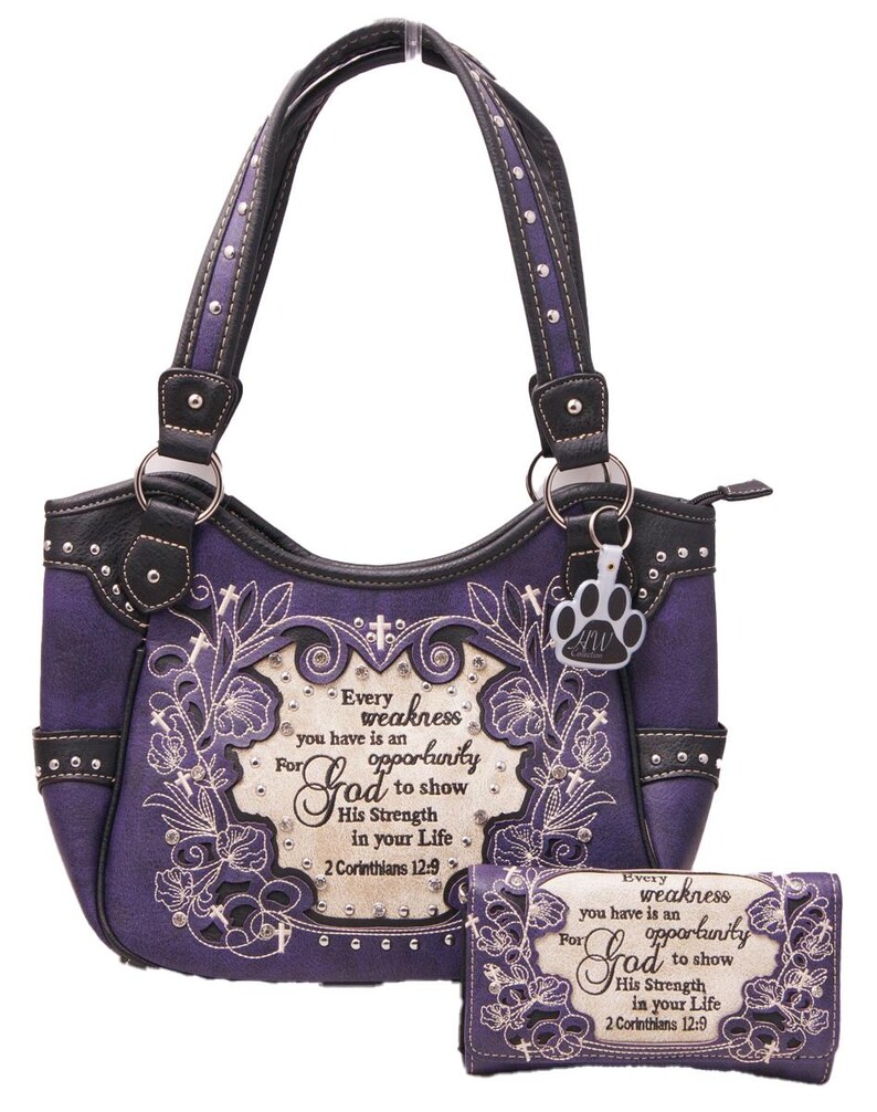 Bible Verse Purse Gifts Western Style Scripture Shoulder Tote Bag for ...