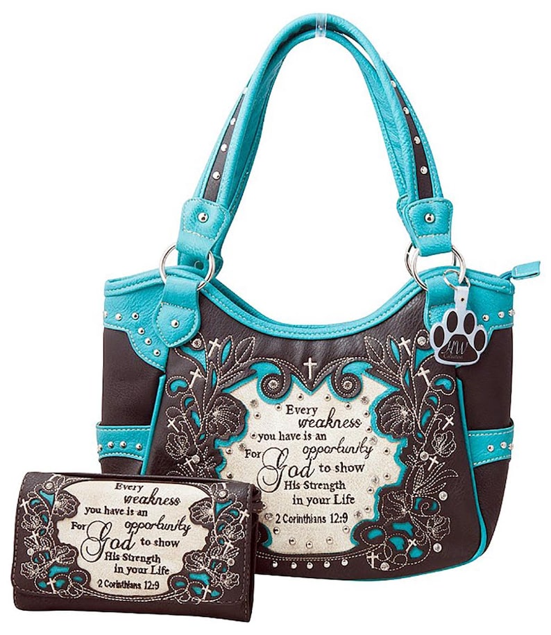 Bible Verse Purse Gifts Western Style Scripture Shoulder Tote Bag for ...