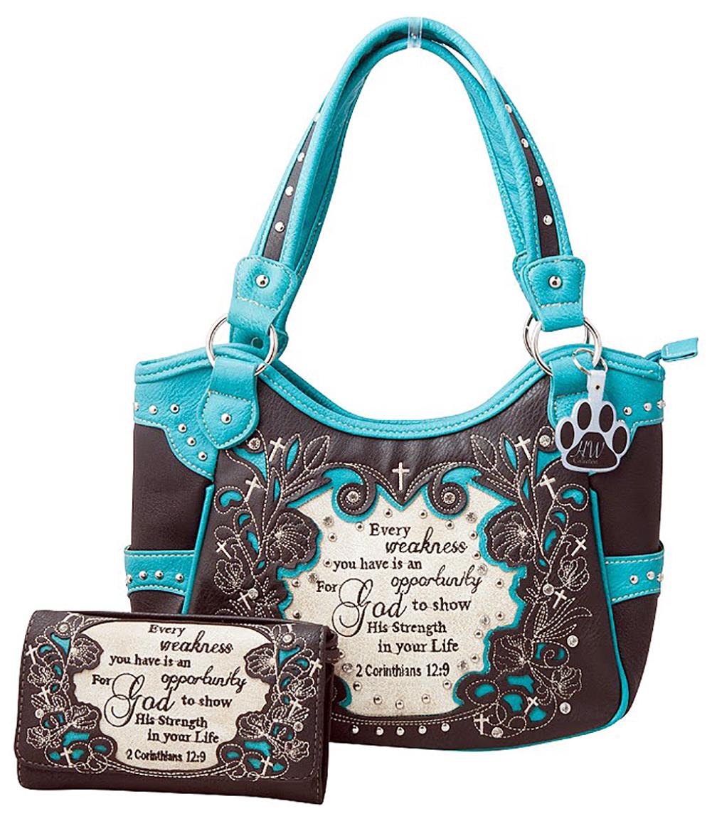 Bible Verse Purse Gifts Western Style Scripture Shoulder Tote Bag for ...