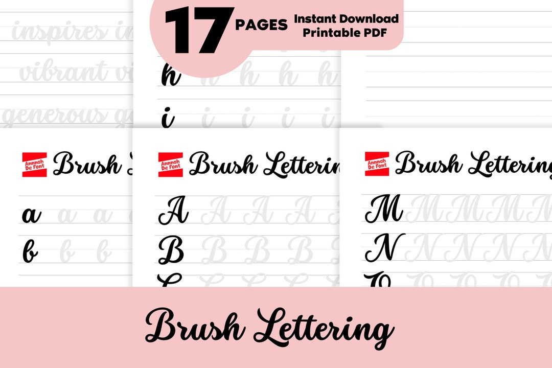 Brush Lettering Practice Sheets, Calligraphy Practice Guide ...