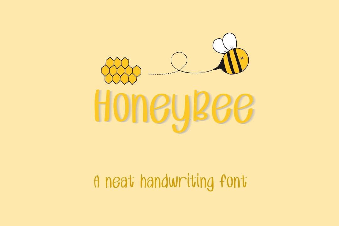 Honey Bee Font Handwriting Font Realistic Handwritten Font - Etsy