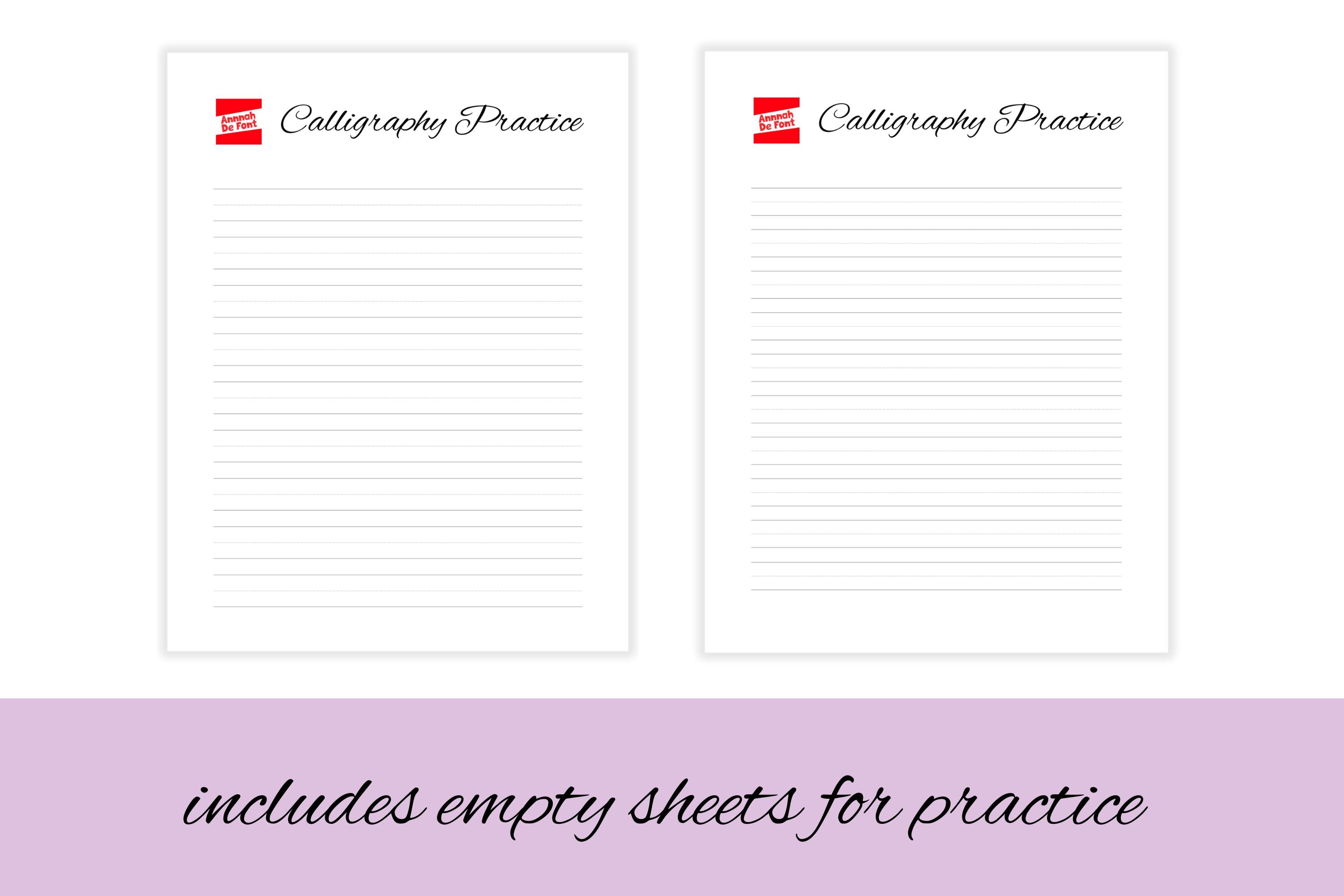 Calligraphy Handwriting Practice Worksheets Tracing Sheets Alphabet ...