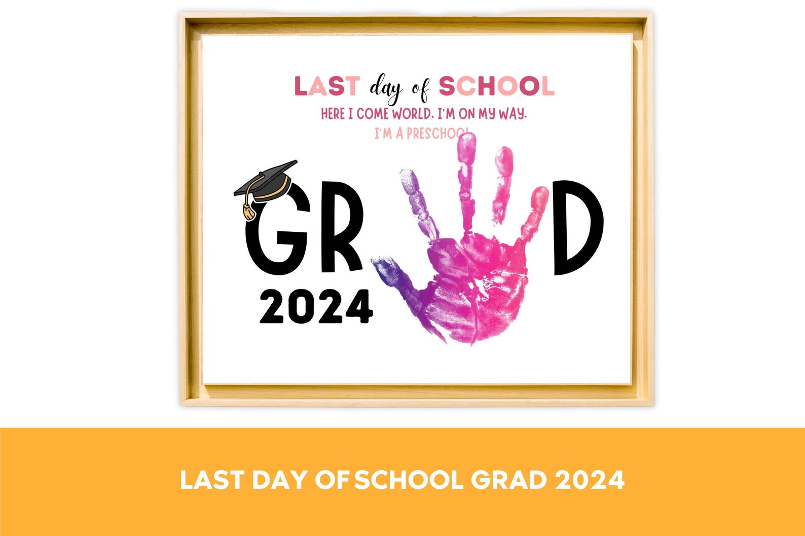 Preschool Graduation Sign, Handprint Art, DIY Kid Craft, 2024 Graduate ...