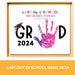Preschool Graduation Sign, Handprint Art, DIY Kid Craft, 2024 Graduate ...