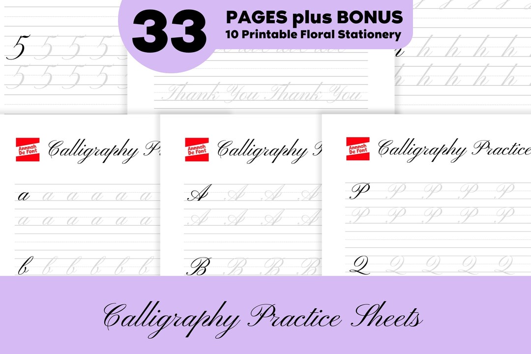 Calligraphy Handwriting Practice Worksheets Tracing Sheets Alphabet ...