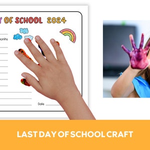 Last Day of School Printable, Handprint School Keepsake, End of School ...