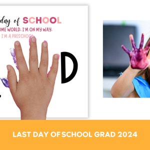 Preschool Graduation Sign, Handprint Art, DIY Kid Craft, 2024 Graduate ...