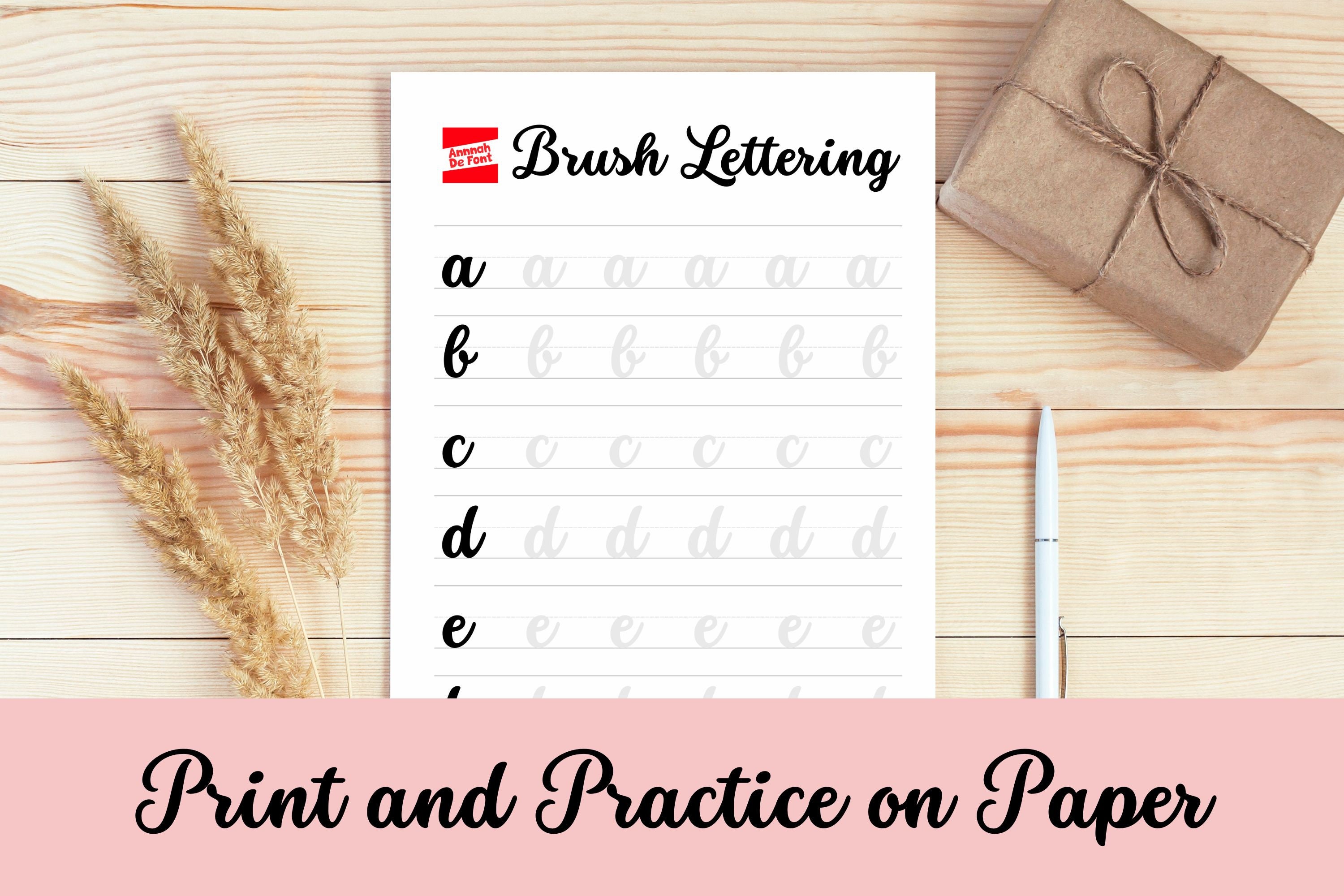 Brush Lettering Practice Sheets, Calligraphy Practice Guide ...