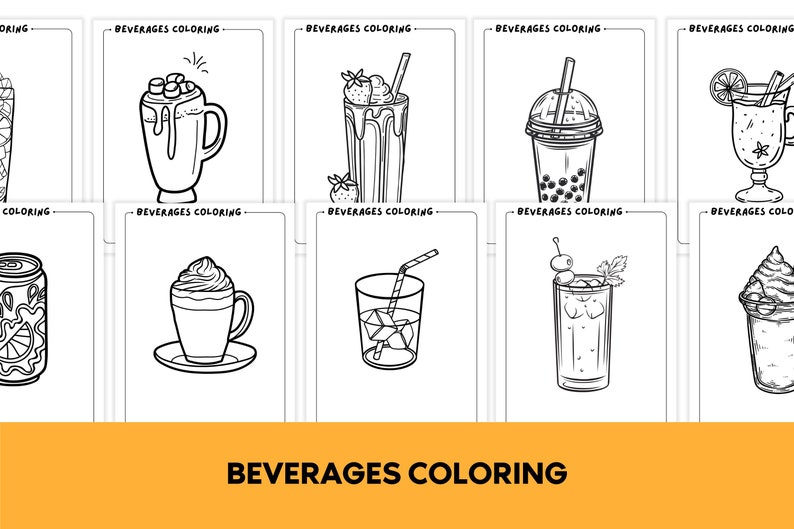 Printable Edible-themed Summer Coloring Pages Bundle for Kindergarten ...