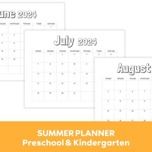Summer 2024 Calendar Set Including June, July, August Calendars Plan ...