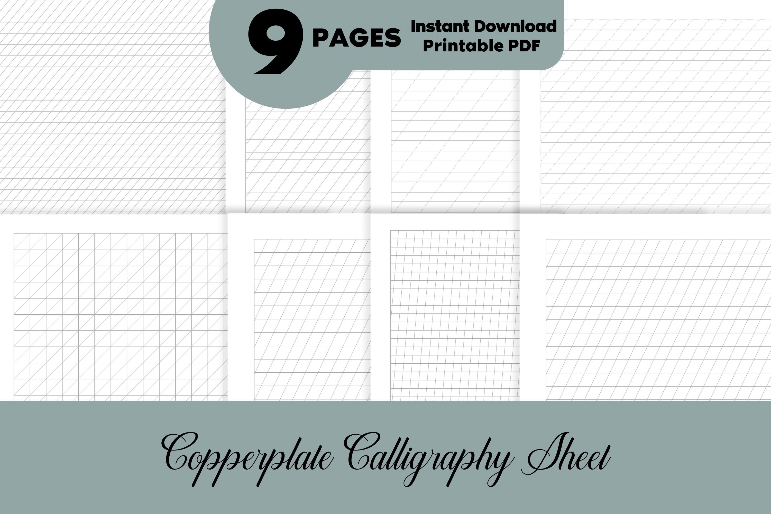 Copperplate Calligraphy Sheets, Calligraphy Handwriting Paper ...