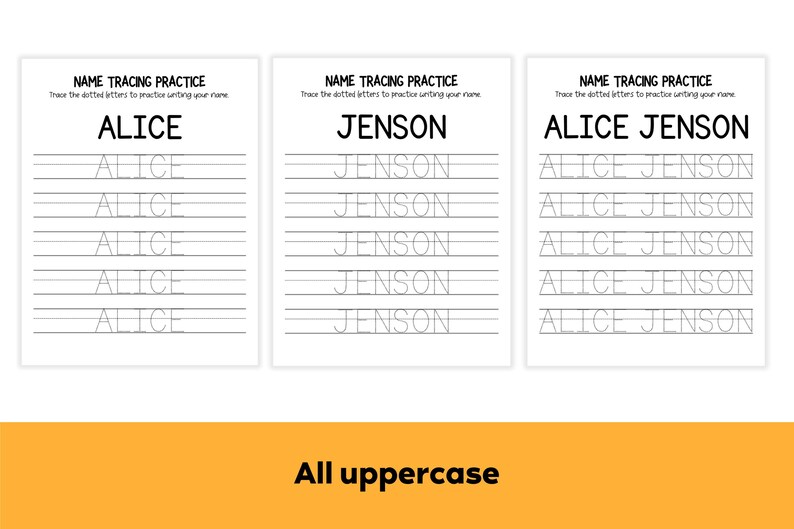 Custom Name Tracing Sheet Handwriting Practice Personalized Name Trace ...