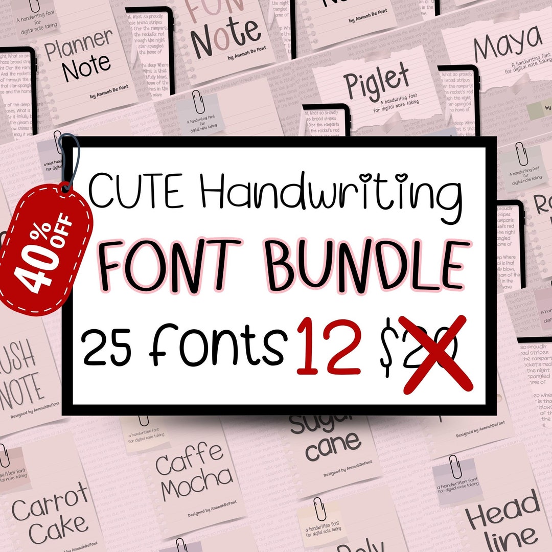 Neat Handwritten Font Bundle Procreate Font For goodnotes Font for ...