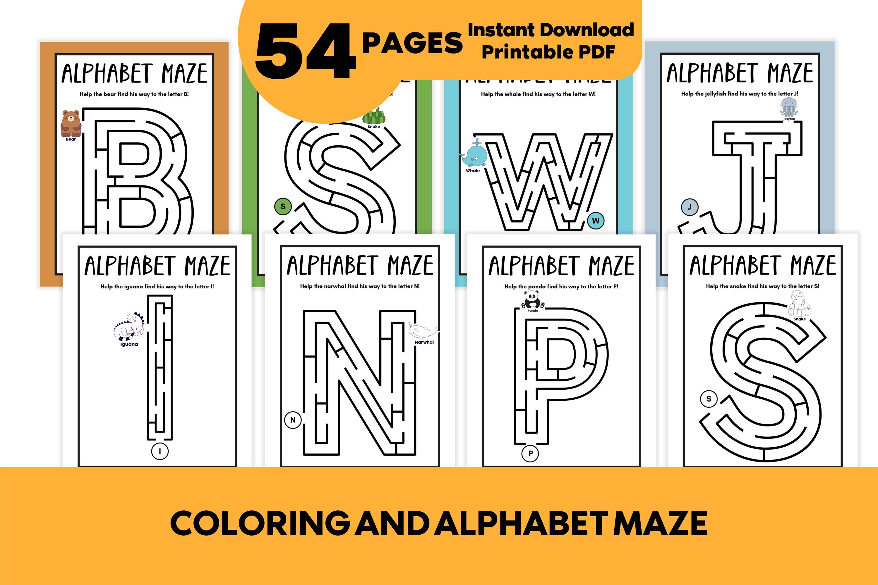 Mazes to Print for Kids, Alphabet Maze, Letter Maze, Fun Activities and ...