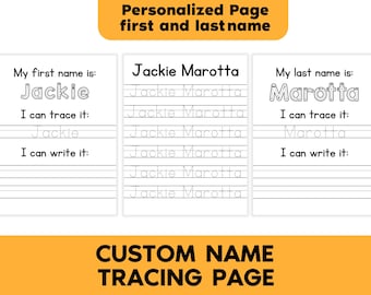 Custom Name Tracing Pages Handwriting Practice Personalized Name Trace ...