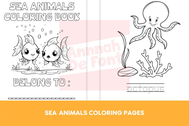 Summer Sea Animal Printable Coloring Pages for Kids, Preschoolers ...