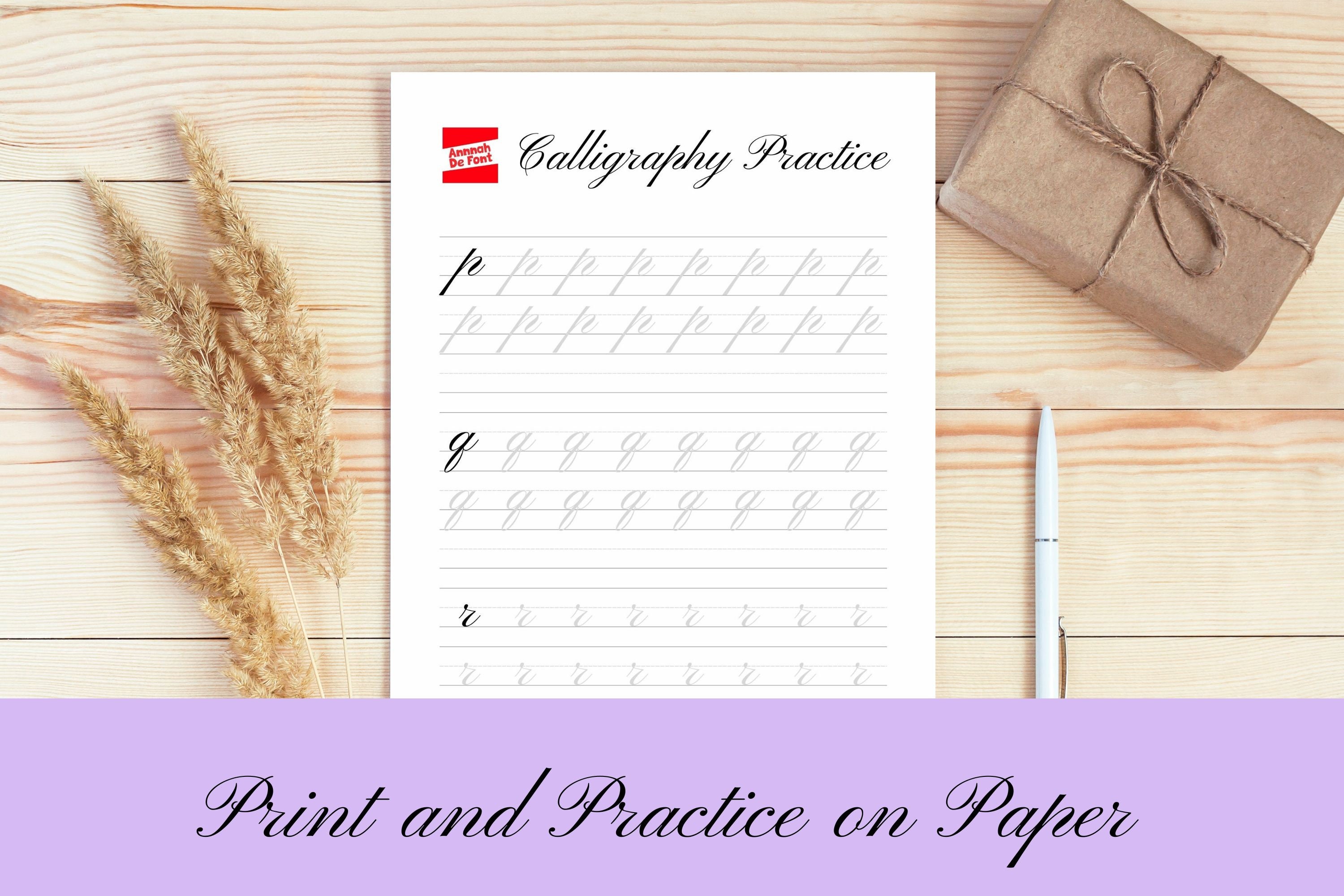 Calligraphy Handwriting Practice Worksheets Tracing Sheets Alphabet ...