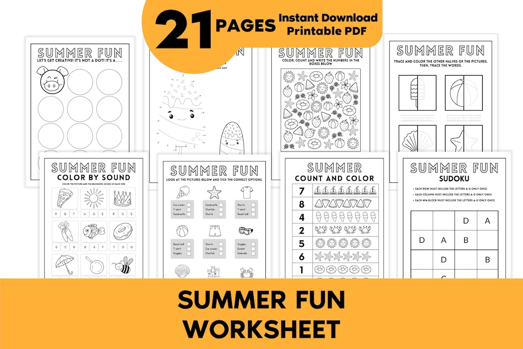 Summer Worksheet Bundle, Preschool Worksheets, Kindergarten Worksheets ...