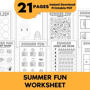 Summer Worksheet Bundle, Preschool Worksheets, Kindergarten Worksheets ...