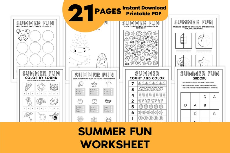 Summer Worksheet Bundle, Preschool Worksheets, Kindergarten Worksheets ...