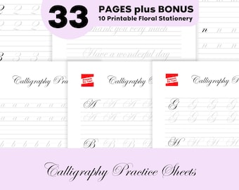 Cursive Handwriting Practice Worksheets Tracing Sheets Alphabet Tracing ...