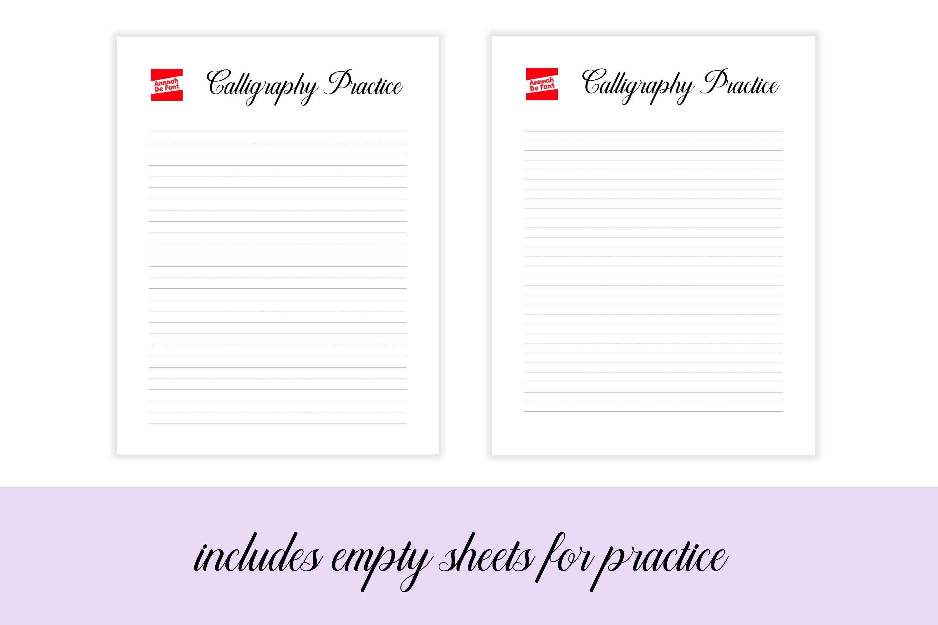 Calligraphy Practice Sheets Templates, Calligraphy Worksheets ...