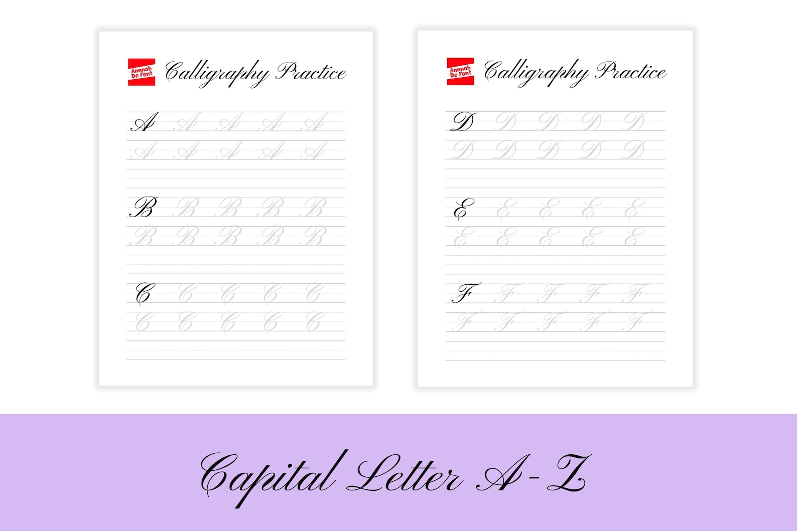 Calligraphy Handwriting Practice Worksheets Tracing Sheets Alphabet ...