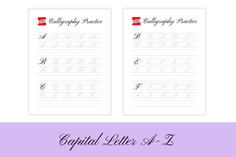 Calligraphy Handwriting Practice Worksheets Tracing Sheets Alphabet ...