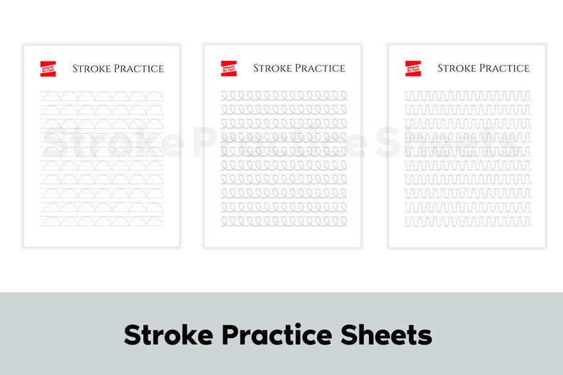 Basic Strokes Handwriting Practice Sheet, Printable Handwriting ...
