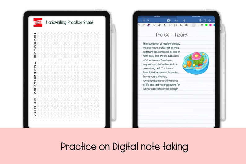 6 Handwriting Practice Sheets, Cute Handwriting Font Worksheet ...