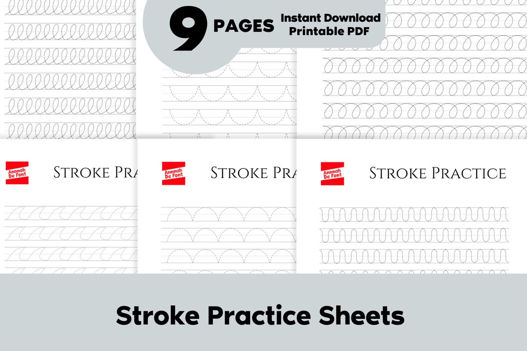 Basic Strokes Handwriting Practice Sheet, Printable Handwriting ...