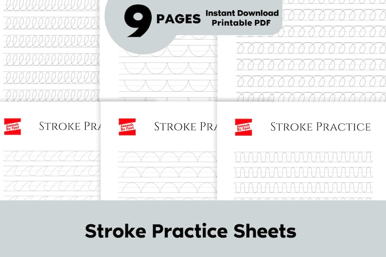 Basic Strokes Handwriting Practice Sheet, Printable Handwriting ...