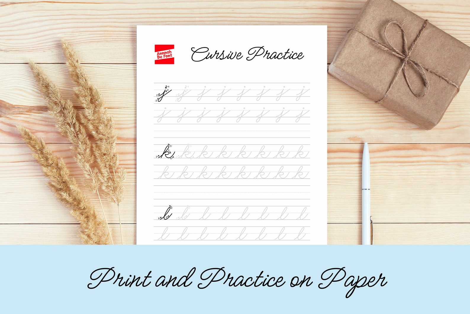 Cursive Handwriting Practice: Alphabet Tracing Worksheets (PDF & PNG ...