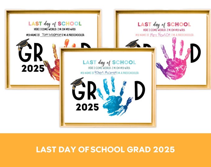 Preschool Graduation Sign, Handprint Art, Handprint Craft Class of 2038 ...