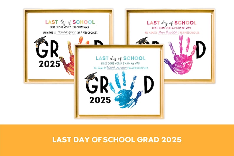 Preschool Graduation Sign, Handprint Art, DIY Kid Craft, 2025 Graduate ...