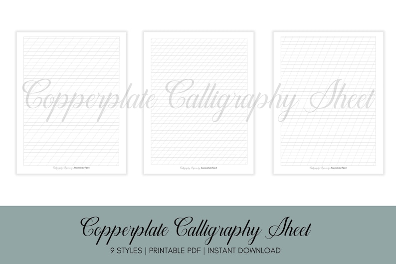 Copperplate Calligraphy Sheets, Calligraphy Handwriting Paper ...