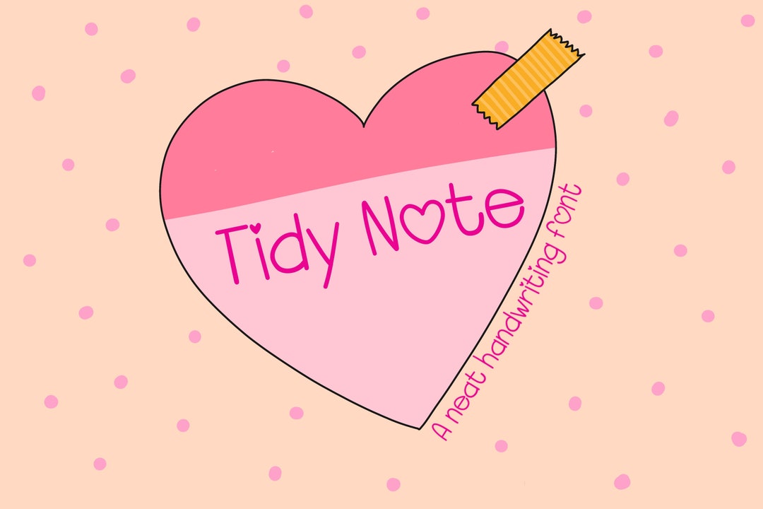 Tidy Note Font Handwriting Font, Realistic Handwritten Font, Digital ...
