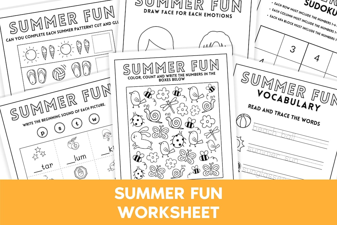 Summer Worksheet Bundle, Preschool Worksheets, Kindergarten Worksheets ...
