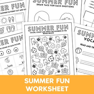 Summer Worksheet Bundle, Preschool Worksheets, Kindergarten Worksheets ...