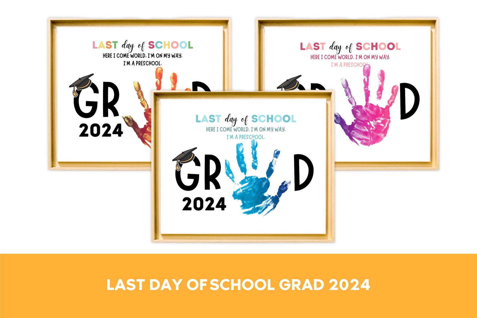 Preschool Graduation Sign, Handprint Art, DIY Kid Craft, 2024 Graduate ...