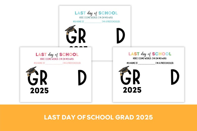 Preschool Graduation Sign, Handprint Art, DIY Kid Craft, 2025 Graduate ...