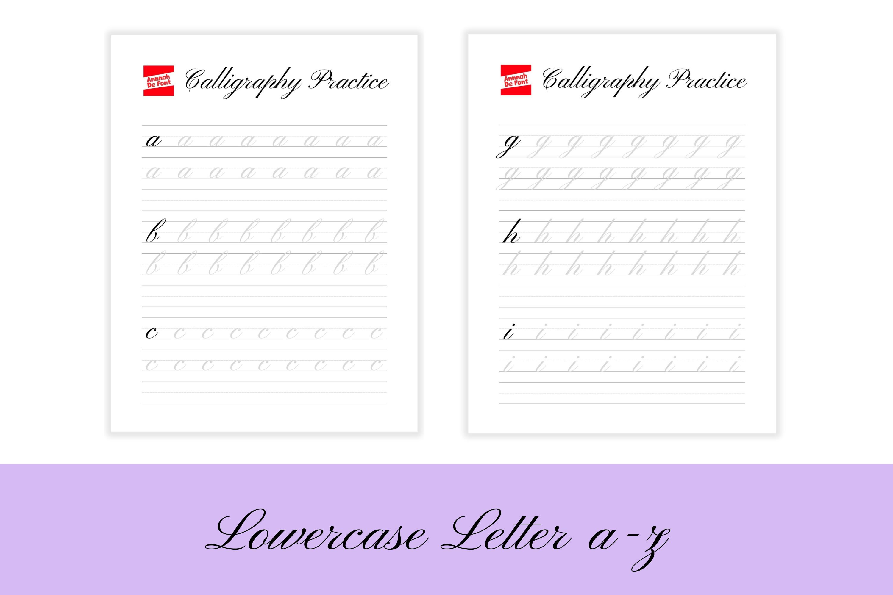 Calligraphy Handwriting Practice Worksheets Tracing Sheets Alphabet ...
