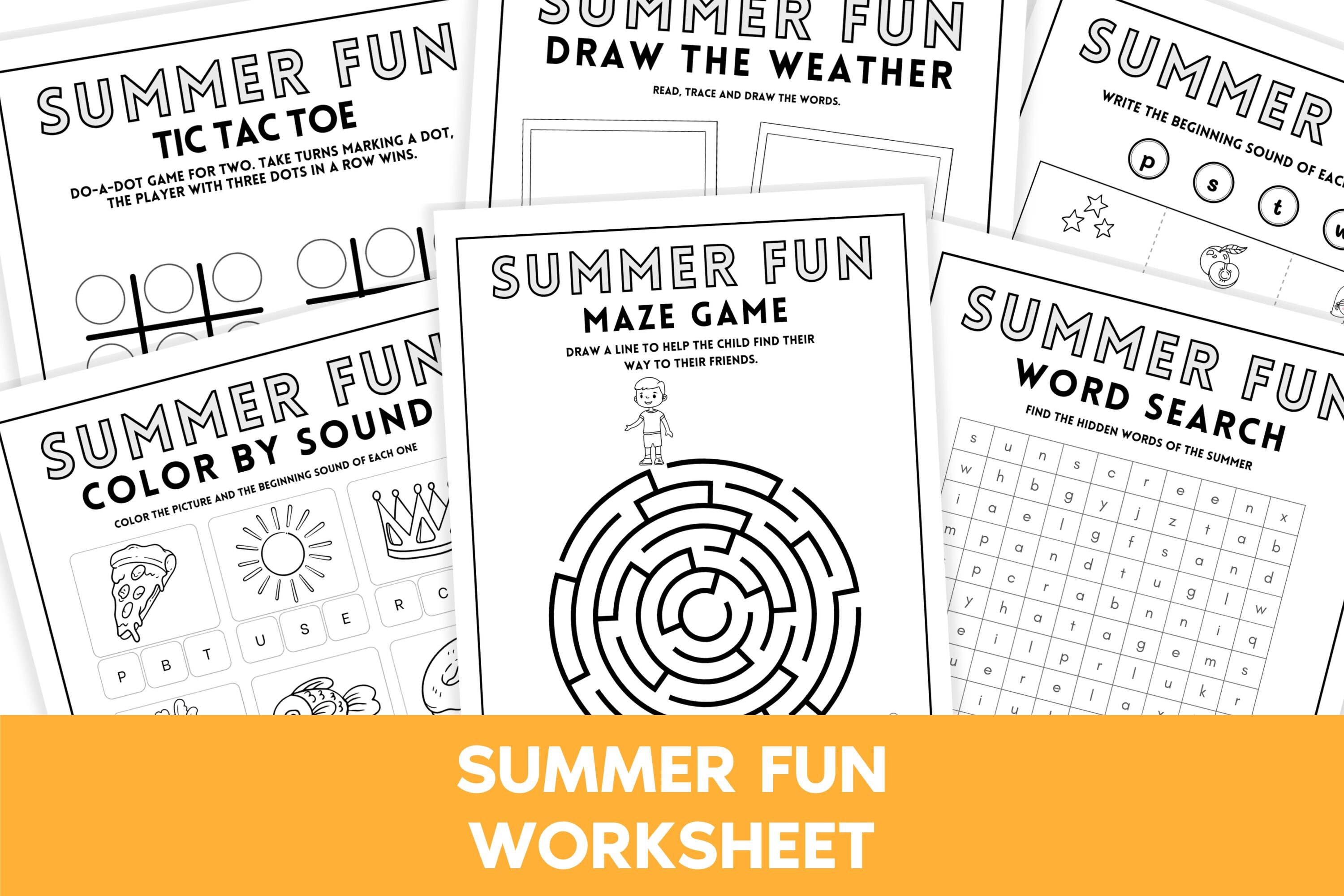 Summer Worksheet Bundle, Preschool Worksheets, Kindergarten Worksheets ...