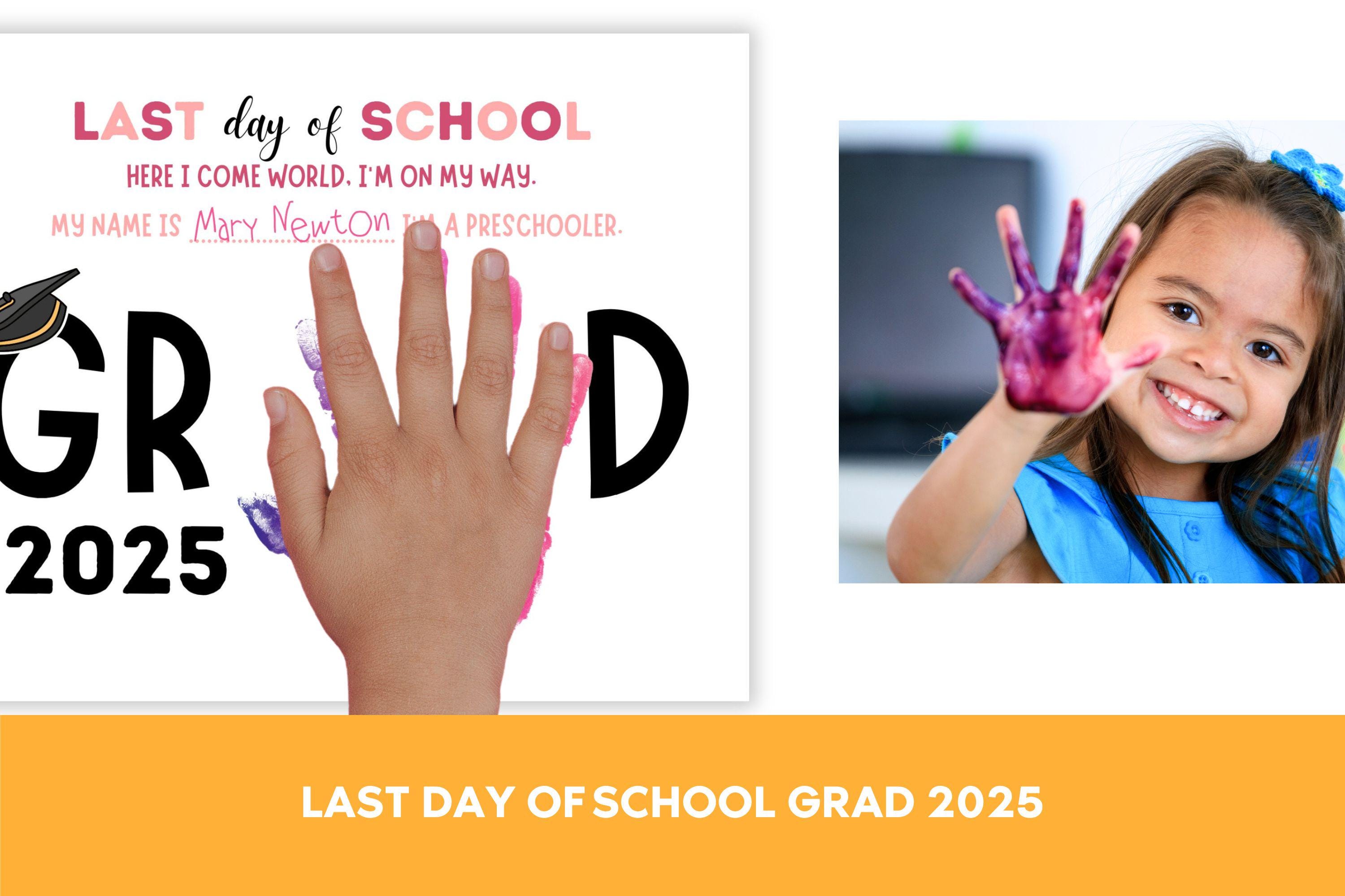 Preschool Graduation Sign, Handprint Art, DIY Kid Craft, 2025 Graduate ...
