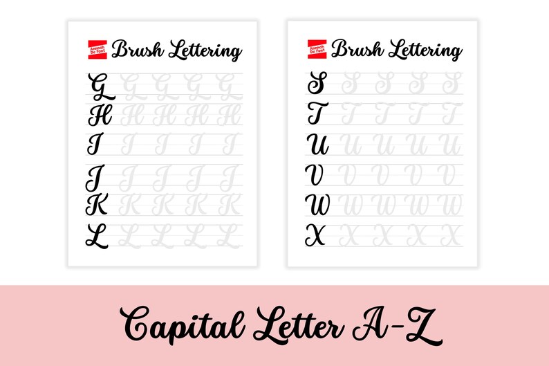 Brush Lettering Practice Sheets, Calligraphy Practice Guide ...